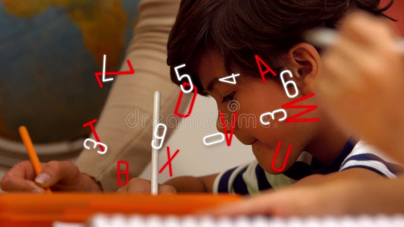 Multiple Changing Numbers and Alphabets Against Female Teacher Teaching ...