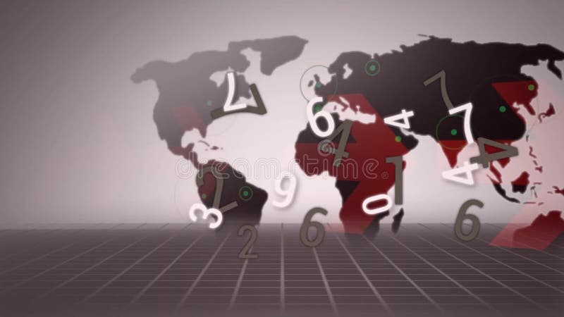 Multiple Changing Numbers Floating Over World Map Against Grey Background Stock Footage - Video ...