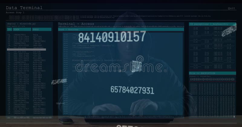 Multiple Changing Numbers Over Screen with Data Processing Against Male ...