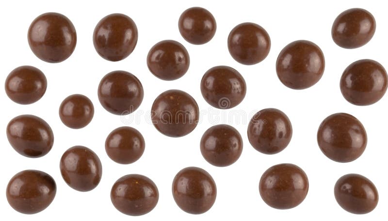 Multiple Chocolate Covered Nuts Falling on Transparent Background Stock ...