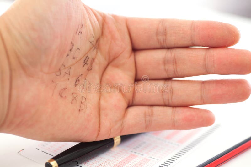 Multiple Choice Answers Written in Hand during the Exam Stock Image ...