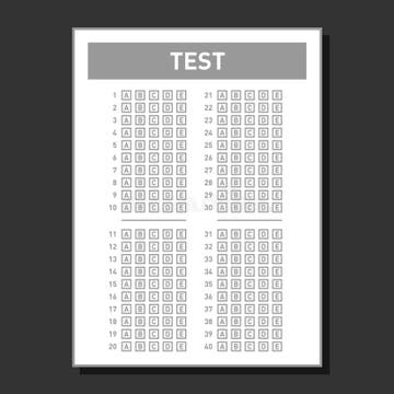 Multiple Choice Blank Nswer Sheet. Vector Stock Vector - Illustration ...