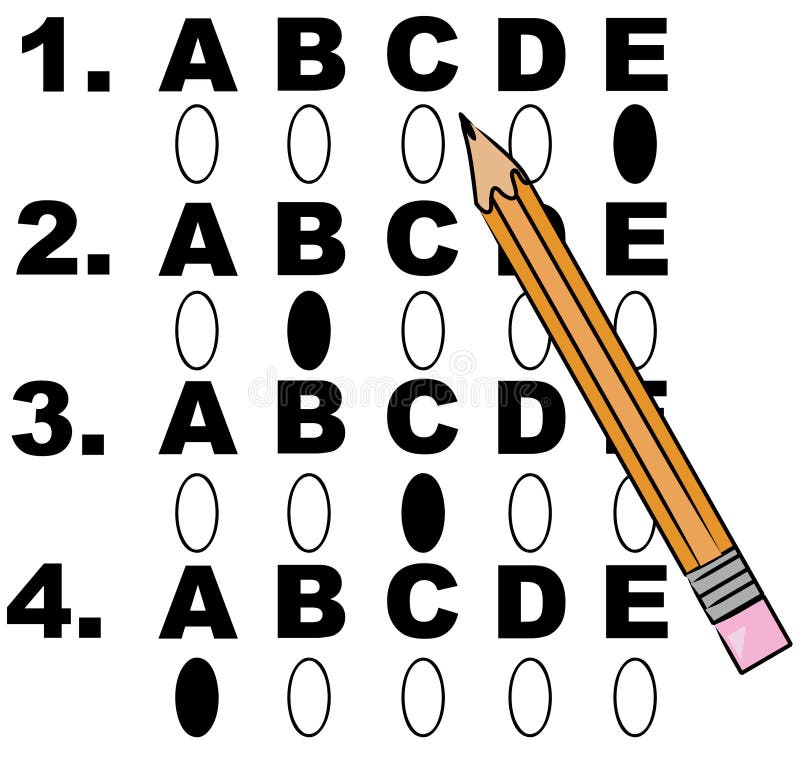 Multiple choice test stock vector. Illustration of letter - 4635317