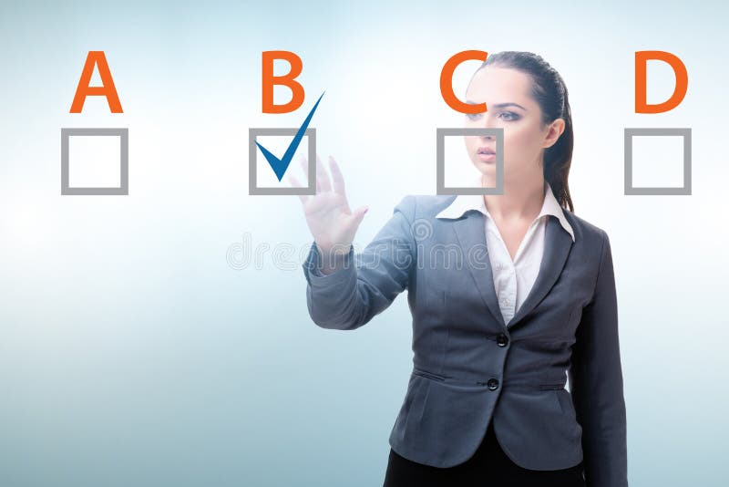 Multiple Choice Test Question Concept with Business People Stock Photo ...