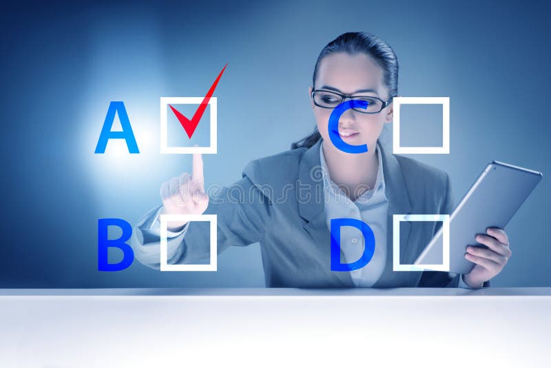 Multiple Choice Test Question Concept with Business People Stock Image ...