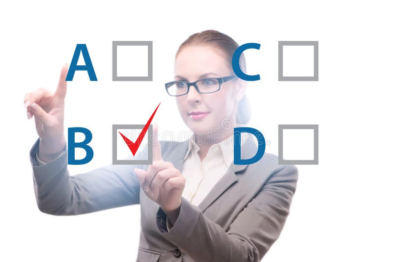 Multiple Choice Test Question Concept with Business People Stock Photo ...