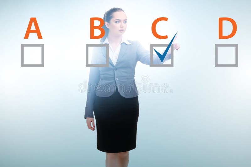 Multiple Choice Test Question Concept with Business People Stock Image ...