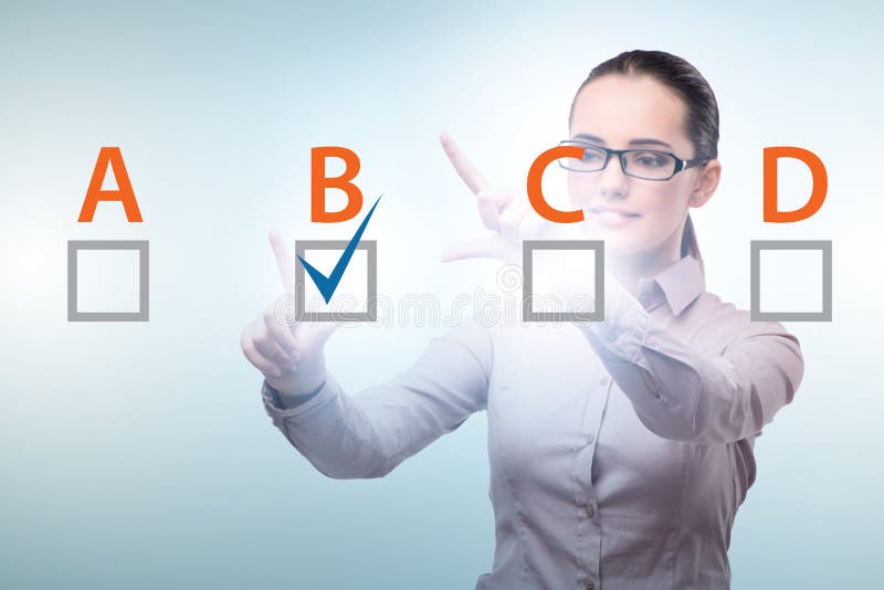 Multiple Choice Test Question Concept with Business People Stock Image ...