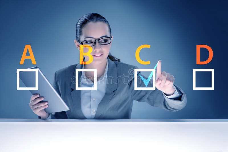 Multiple Choice Test Question Concept with Business People Stock Photo ...