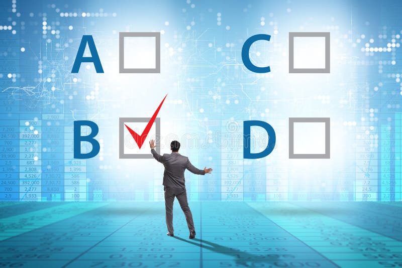 Multiple Choice Test Question Concept with Business People Stock Photo ...