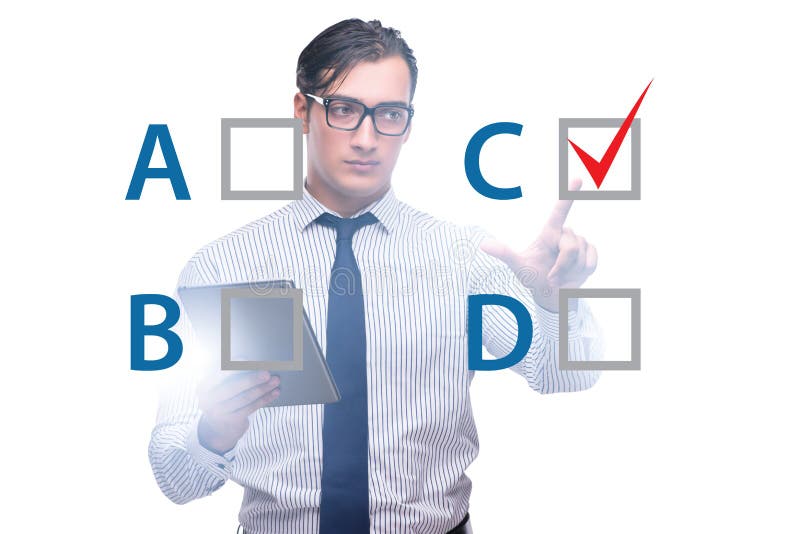 Multiple Choice Test Question Concept with Business People Stock Image ...