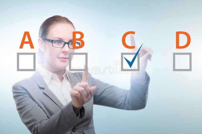 Multiple Choice Test Question Concept with Business People Stock Photo ...