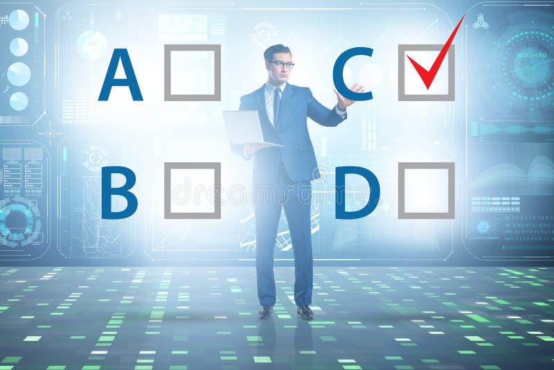 Multiple Choice Test Question Concept with Business People Stock Photo ...