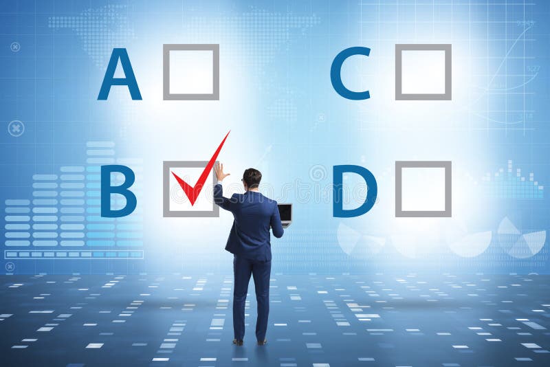 Multiple Choice Test Question Concept with Business People Stock Photo ...