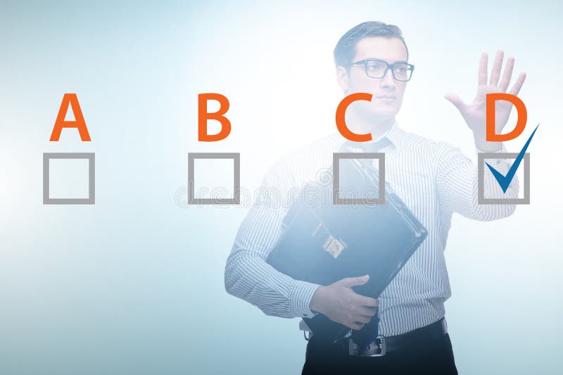 Multiple Choice Test Question Concept with Business People Stock Photo ...