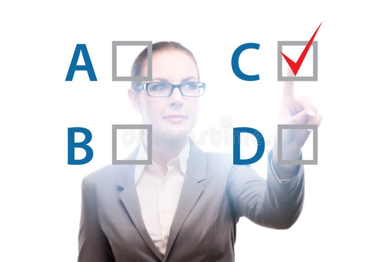 Multiple Choice Test Question Concept with Business People Stock Photo ...