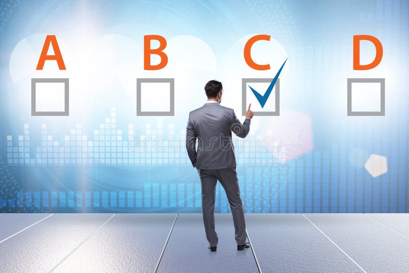Multiple Choice Test Question Concept with Business People Stock Image ...