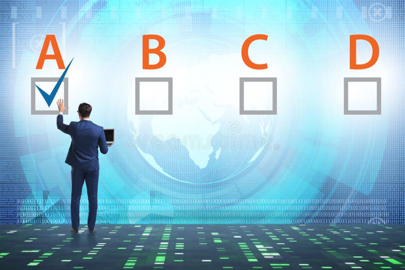 Multiple Choice Test Question Concept with Business People Stock Image ...