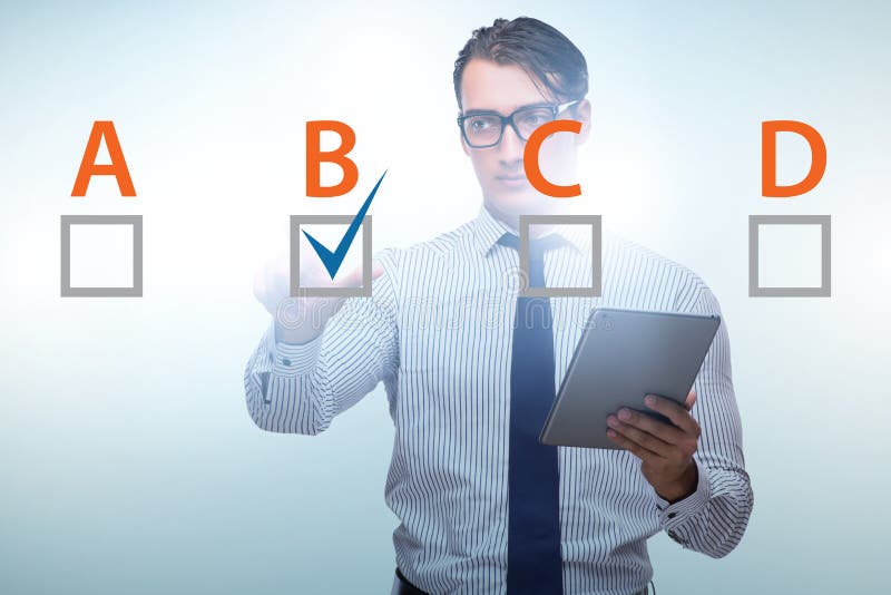 Multiple Choice Test Question Concept with Business People Stock Image ...