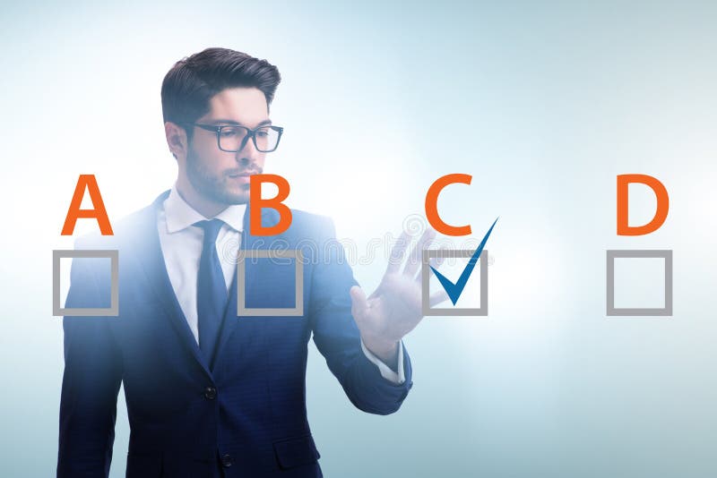 Multiple Choice Test Question Concept with Business People Stock Image ...