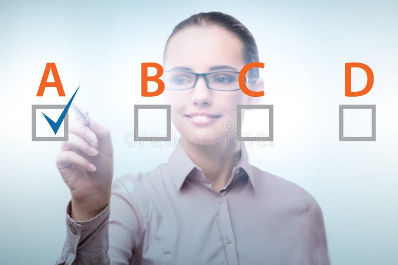 Multiple Choice Test Question Concept with Business People Stock Image ...