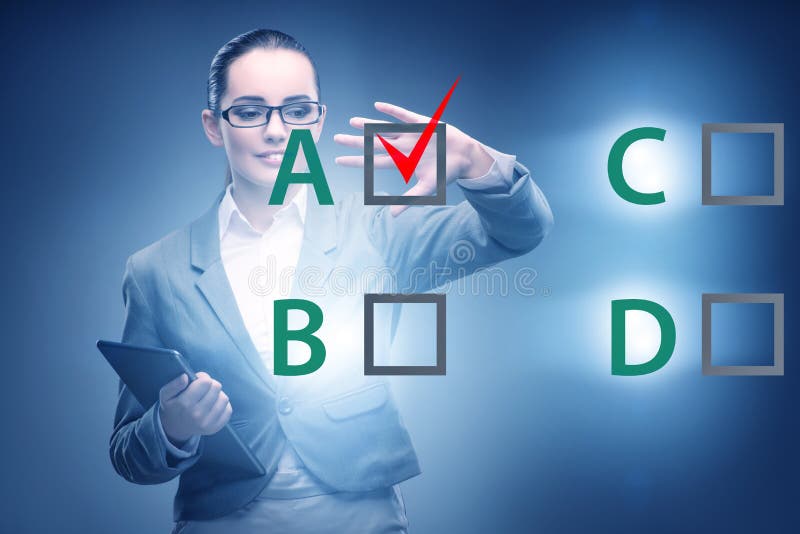 Multiple Choice Test Question Concept with Business People Stock Photo ...
