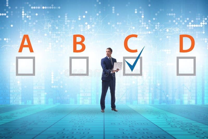 Multiple Choice Test Question Concept with Business People Stock ...