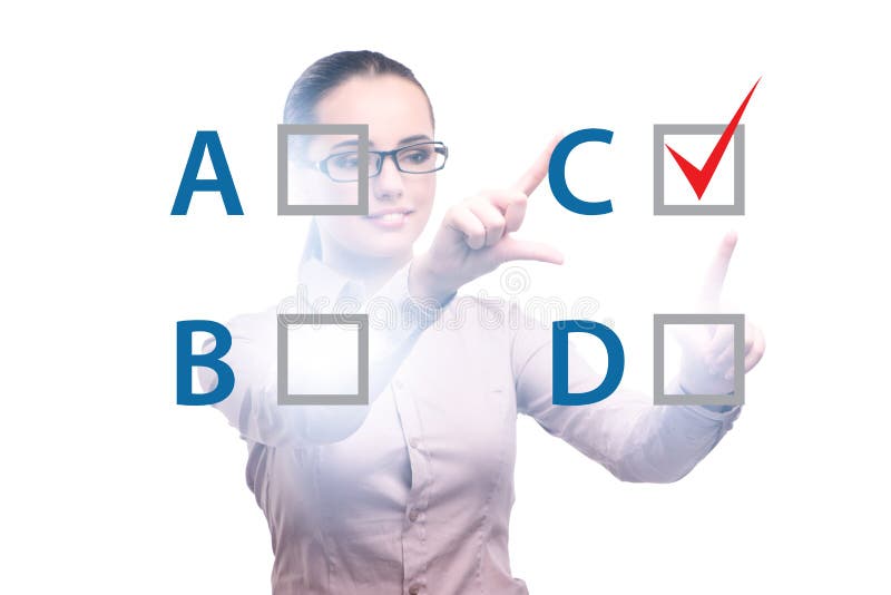 Multiple Choice Test Question Concept with Business People Stock Photo ...