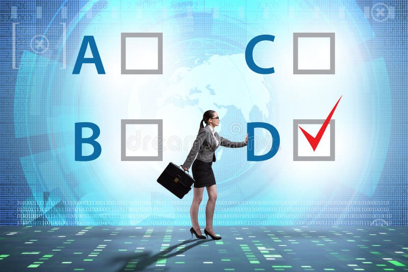 Multiple Choice Test Question Concept with Business People Stock Photo ...