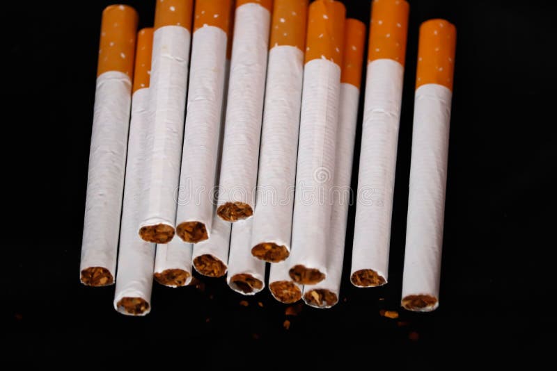 Multiple Cigarette on Wooden Table with Selective Focus,a Pack of ...
