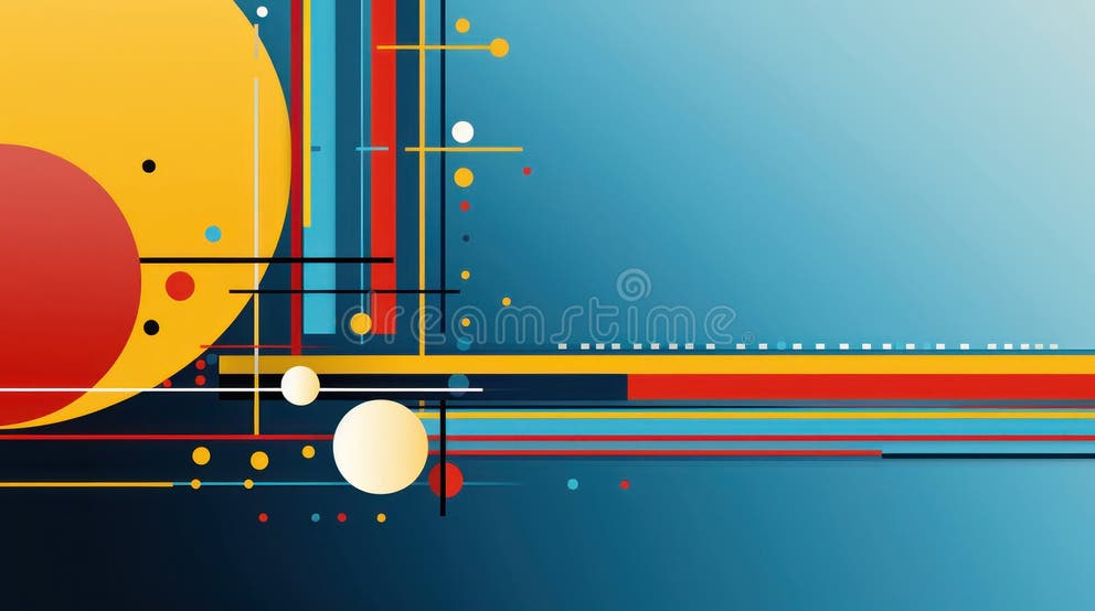 Red, Blue and Yellow Ochre Circles Background Stock Illustration ...