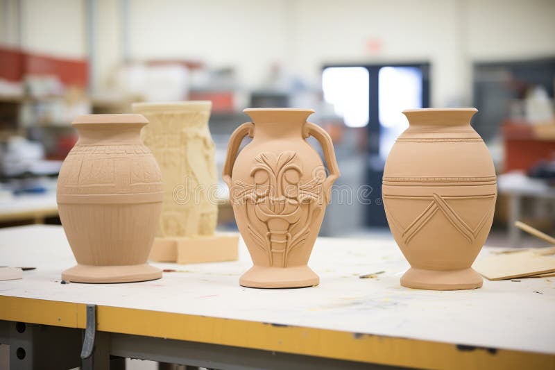 Multiple Clay Jars at Different Production Stages Stock Photo - Image ...