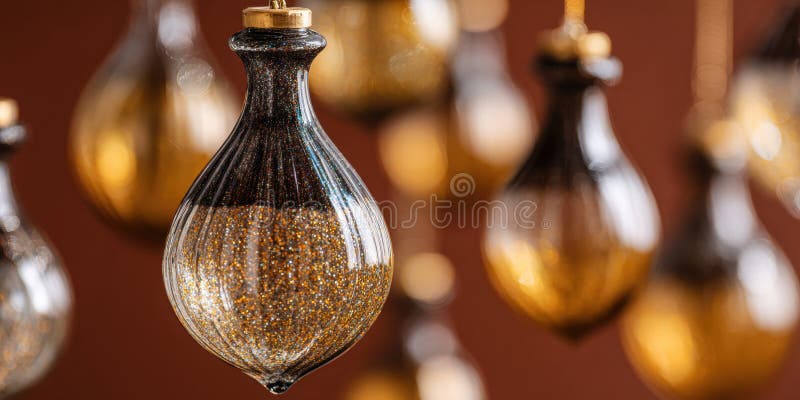 Multiple Clear Glass Containers Hanging from Ceiling in a Bright ...