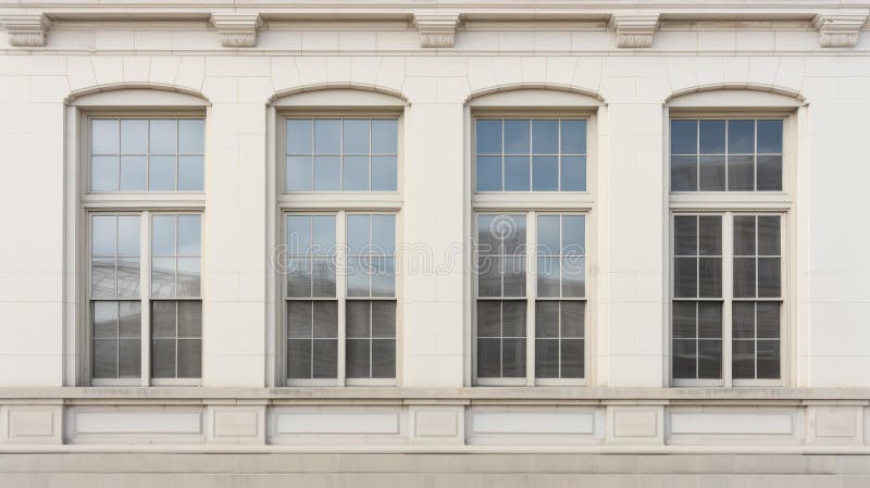 Multiple Closed Windows on a Large Office Building Stock Illustration ...