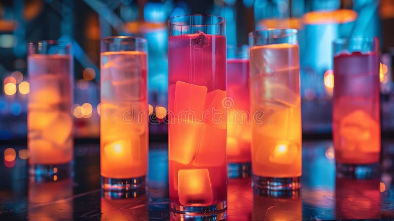 Multiple Cocktails in a Bar Setting. Stock Photo - Image of alcohol ...