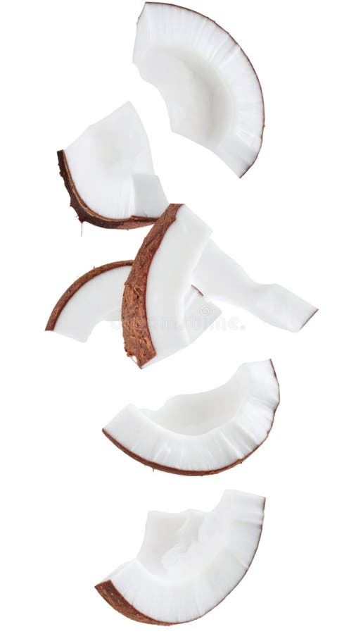Multiple Coconut Chips Falling Transparent Background Stock Photos ...