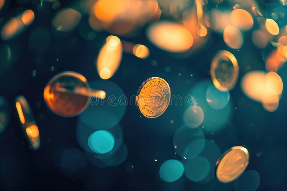 Multiple Coins are Suspended in Mid-air, Creating a Mesmerizing Sight ...