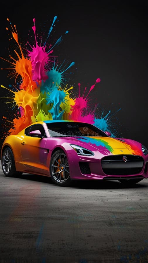 A Multiple Color Car Wallpaper. Car Wallpaper Stock Illustration ...