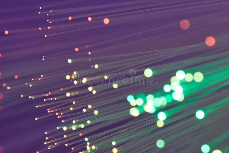 Multiple Color Fiber Optics Closeup Stock Photo - Image of black ...