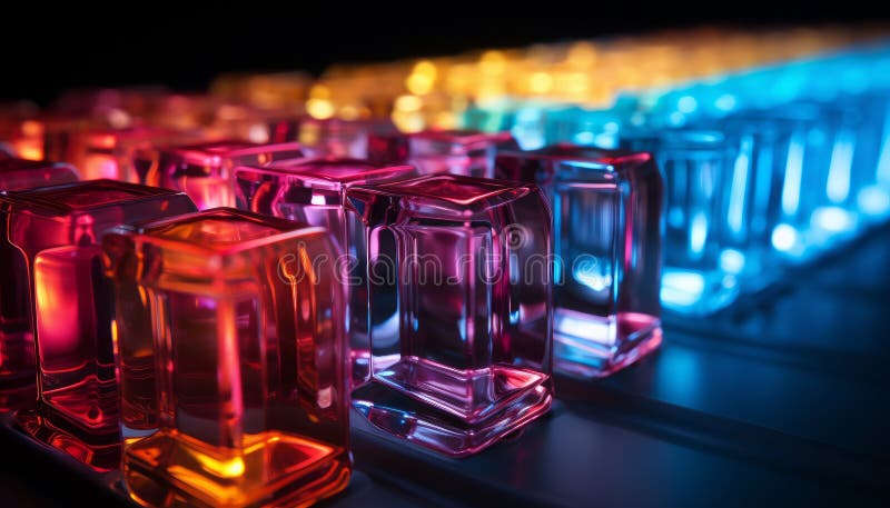 Multiple Color Neon Light Objects Stock Illustration - Illustration of ...