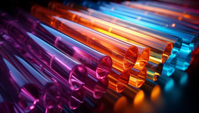 Multiple Color Neon Light Pipe Like Objects Stock Photo - Image of lamp ...