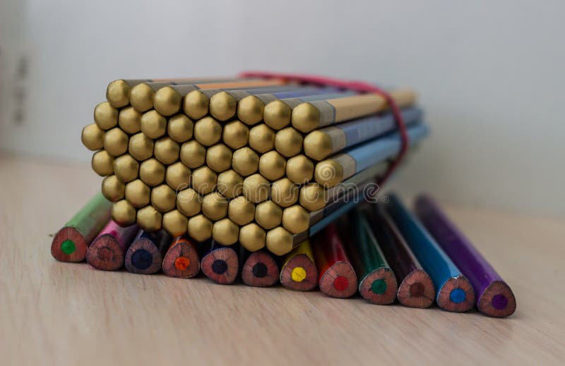 Multiple Pencils on the Table Stock Image - Image of dessert, organ ...