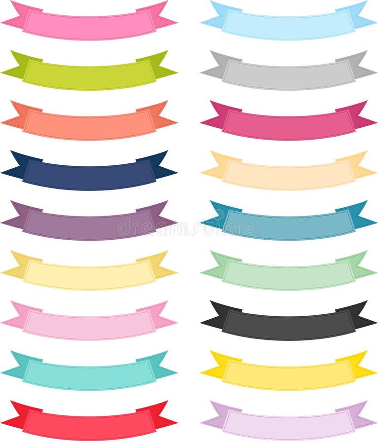 Multiple Color Ribbon Banner Stock Vector - Illustration of base, form ...