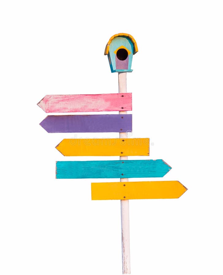 Multiple color road signs stock image. Image of destination - 146361091