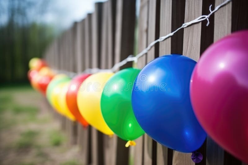 Multiple Colored Balloons Tied To the Same String Stock Illustration ...