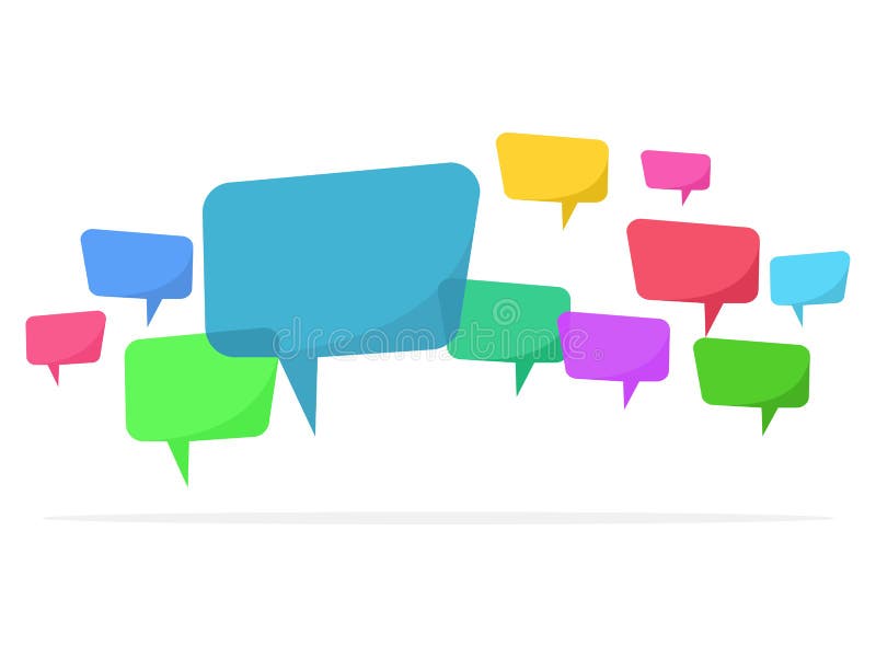 Multiple Colored Blank Speech Bubbles. Vector Illustration Stock Vector - Illustration of cloud ...