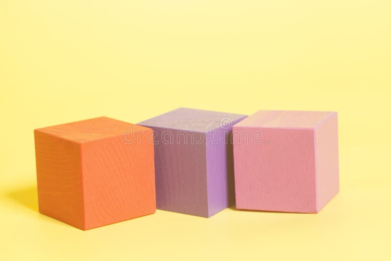 Multiple Colored Cubes On Yellow Stock Image Image Of Shape Pointed 96111007