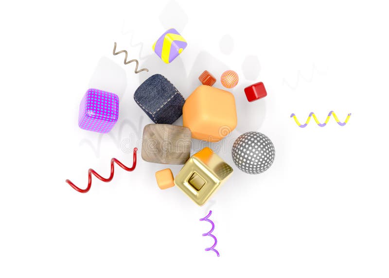 Multiple Colored Geometrical Shapes Stock Photo - Image of plastic ...