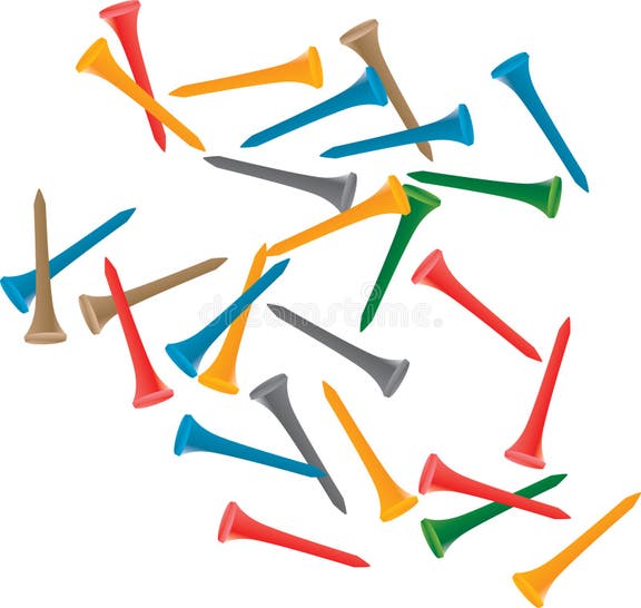 Multiple colored golf tees stock vector. Illustration of athletics ...