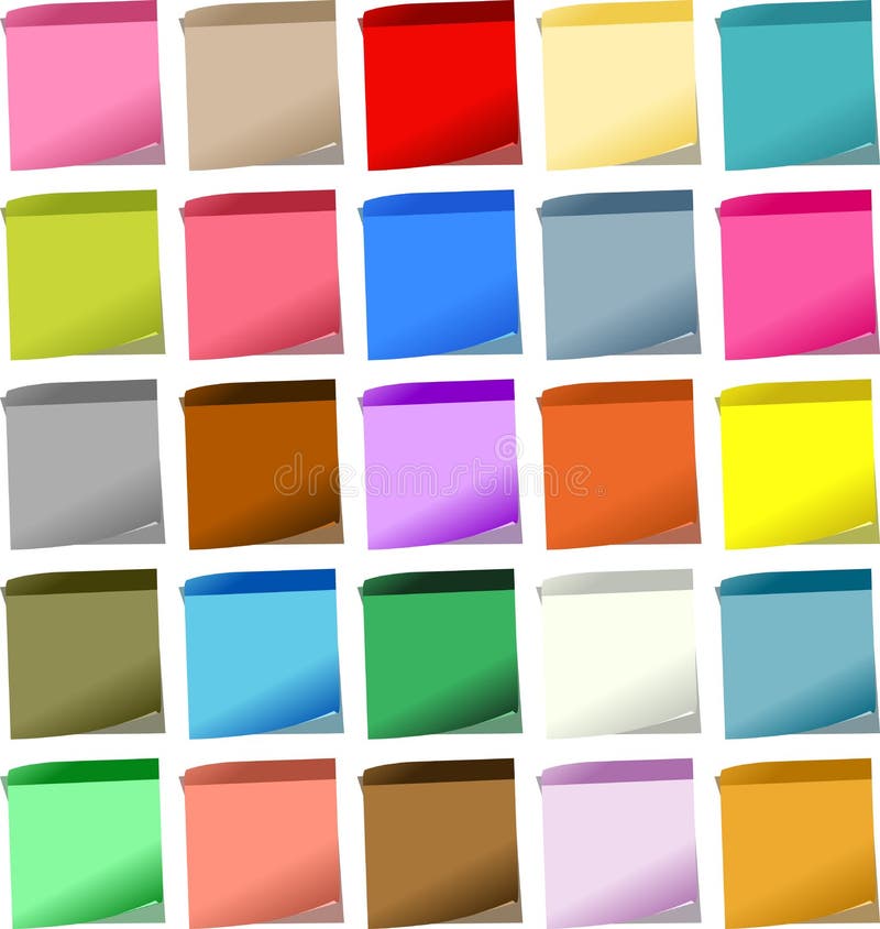 Multiple Colored Post-it Notes Stock Vector - Illustration of message ... Multiple Colored Post-it Notes Stock Vector - Illustration of message ...